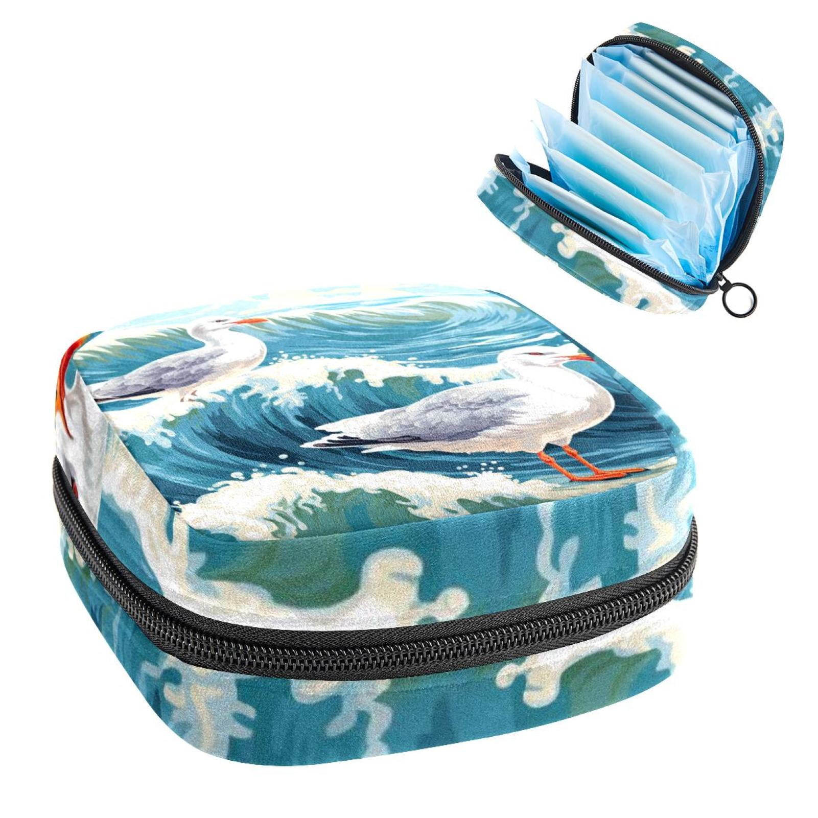 Seagull Women's Period Storage Bag with Velvet Fabric, Sponge Padding ...