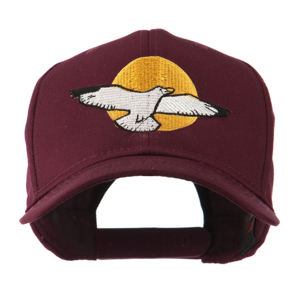 Seagull with Sun Embroidered Cap - Maroon OSFM - Walmart.com