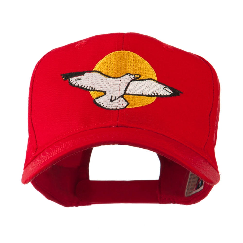 Seagull with Sun Embroidered Cap - Red OSFM - Walmart.com