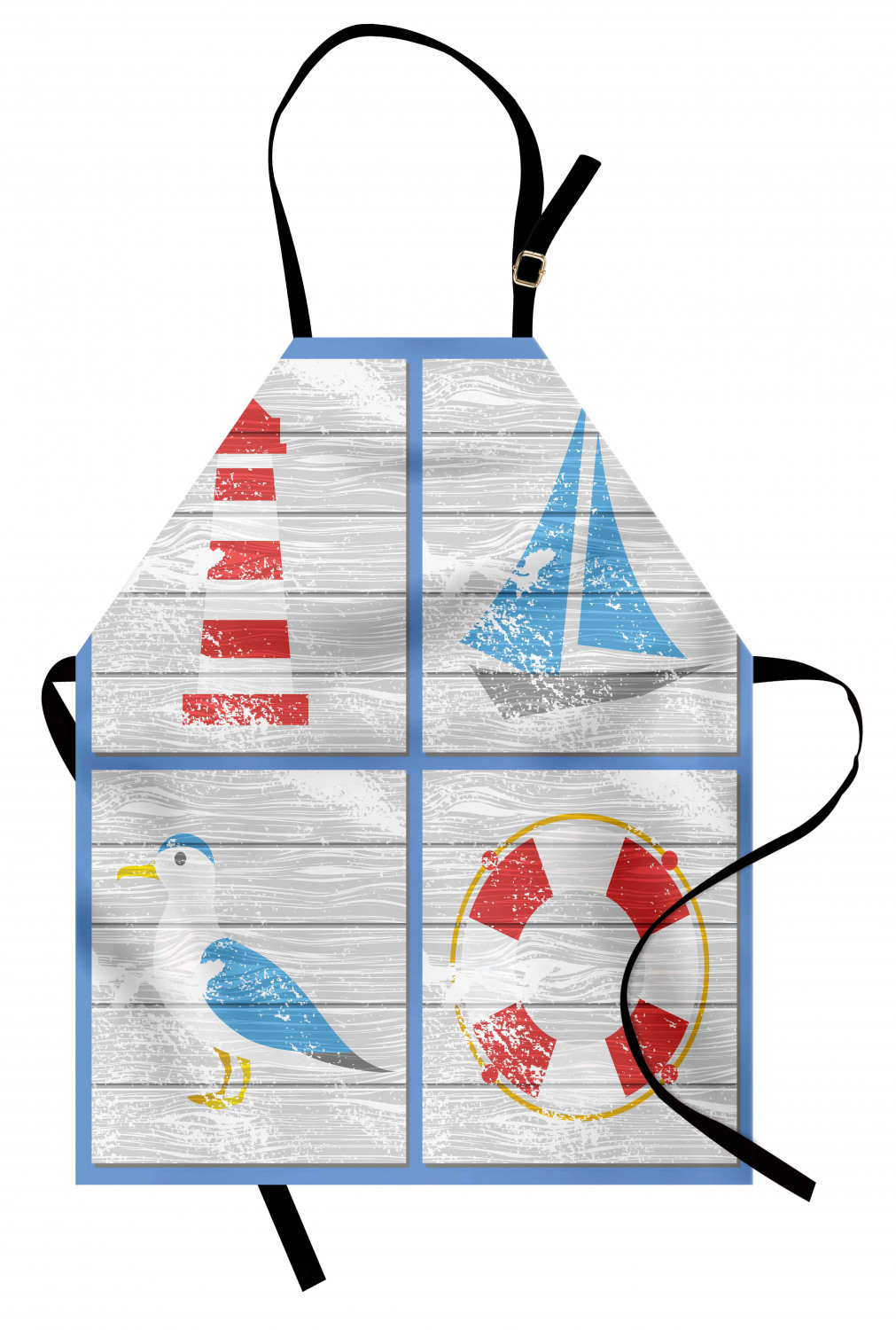 Seagulls Apron Nautical Inspired Seagull Lighthouse Lifebuoy and ...