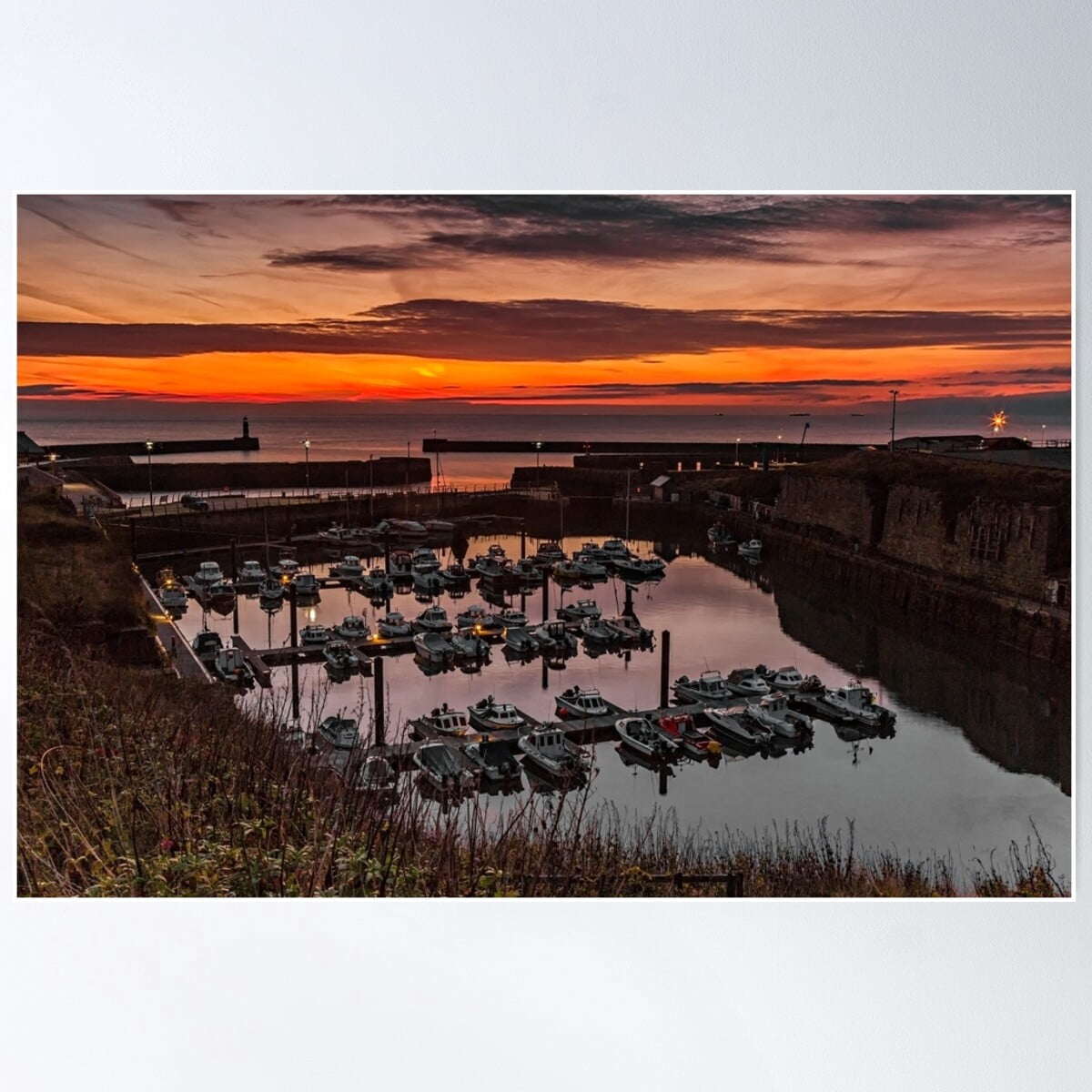 Seaham Harbour Marina Poster Wall Art, Modern Wall Decor For Living ...