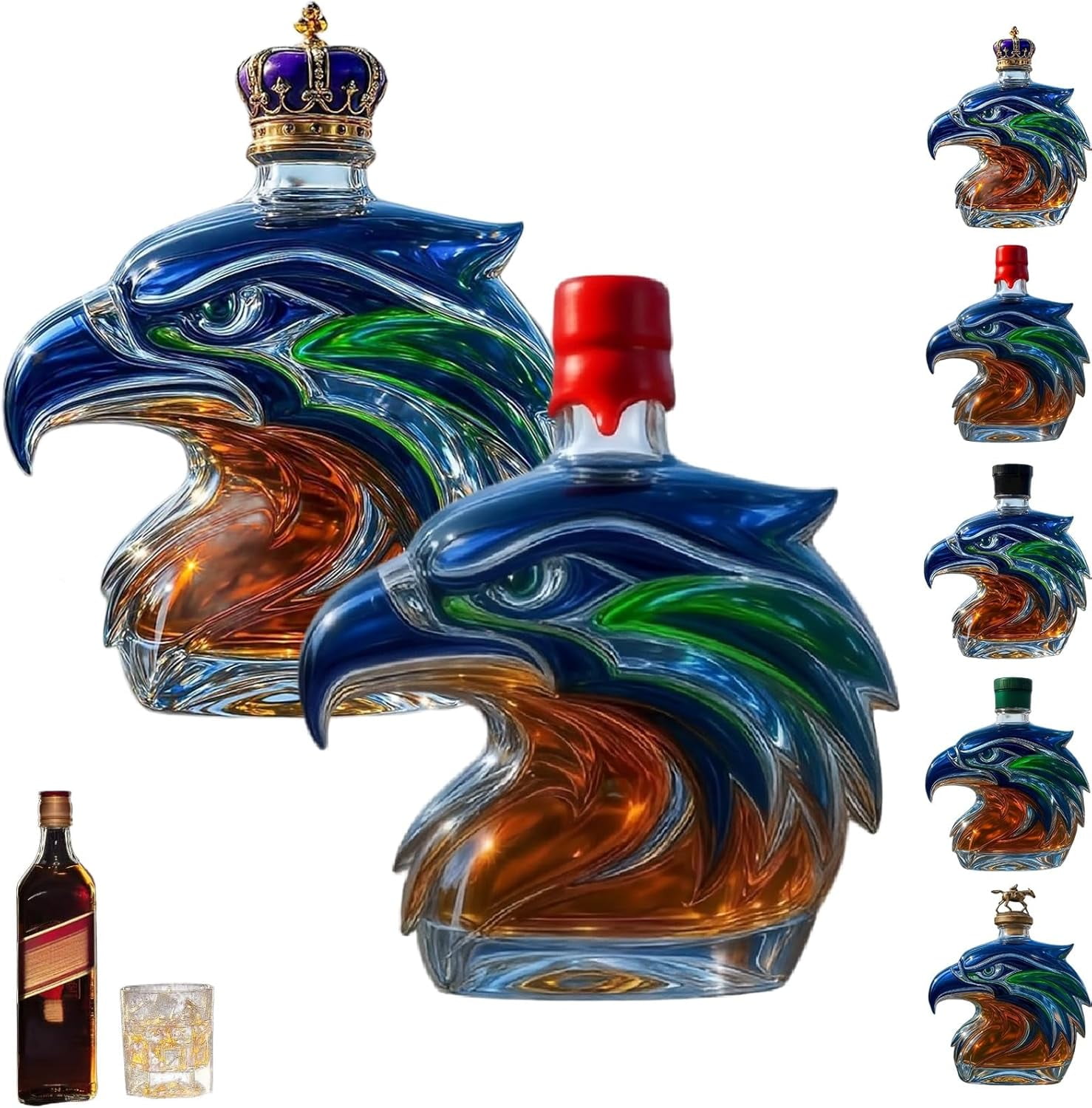 Seahawk Whiskey Bottle, Novelty Whiskey Bottle, 3D Eagle Head Decanter ...