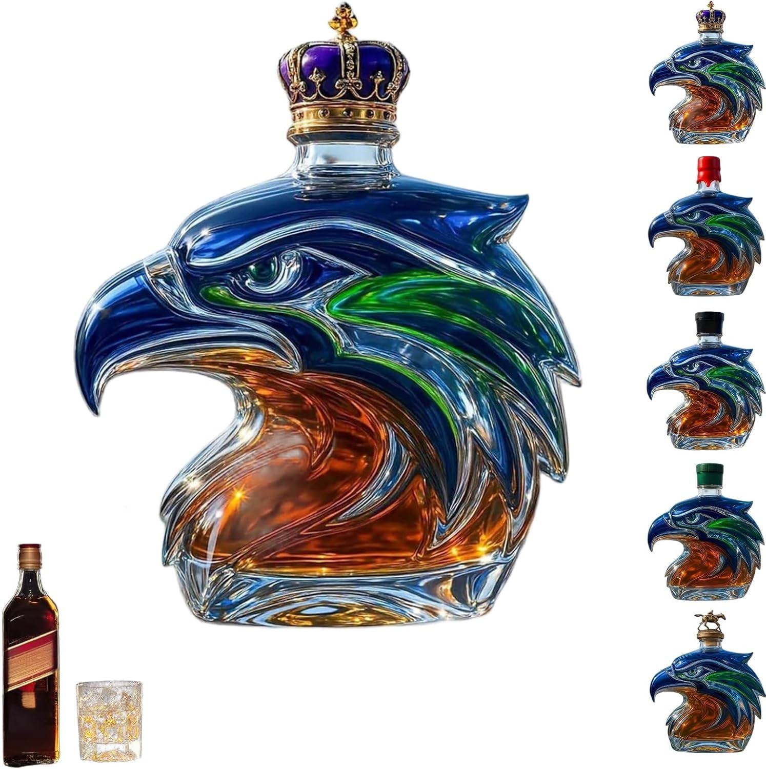 Seahawk Whiskey Bottle, Novelty Whiskey Bottle, 3D Eagle Head Decanter ...