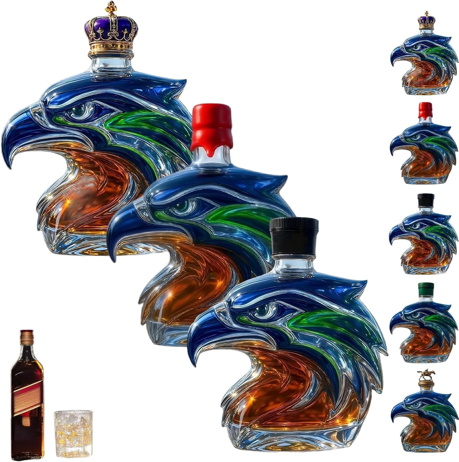 Seahawk Whiskey Bottle, Novelty Whiskey Bottle, 3D Eagle Head Decanter ...