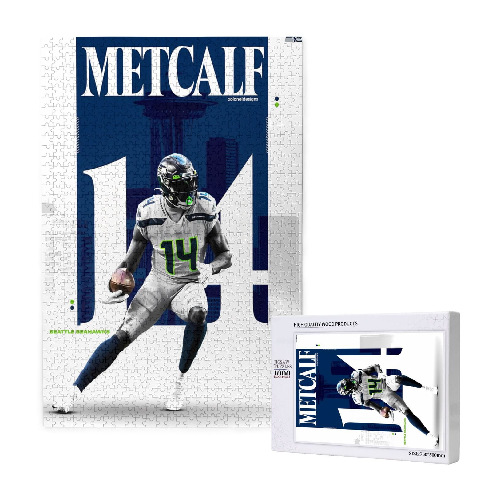 Seahawks DK Metcalf Jigsaw Puzzle 1000 Pieces Wooden Puzzle Children's ...