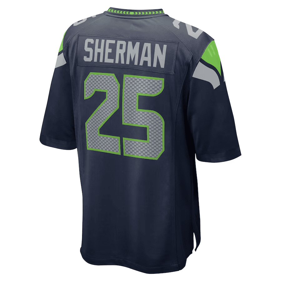 Seahawks Football Shirt Richard Sherman#25 Sports Team Game Fans For ...