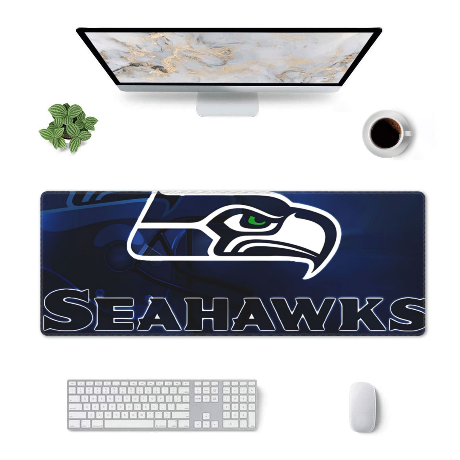 Seahawks Football Team Oversized Rubber Keyboard Mat 12x31.5in - Non ...