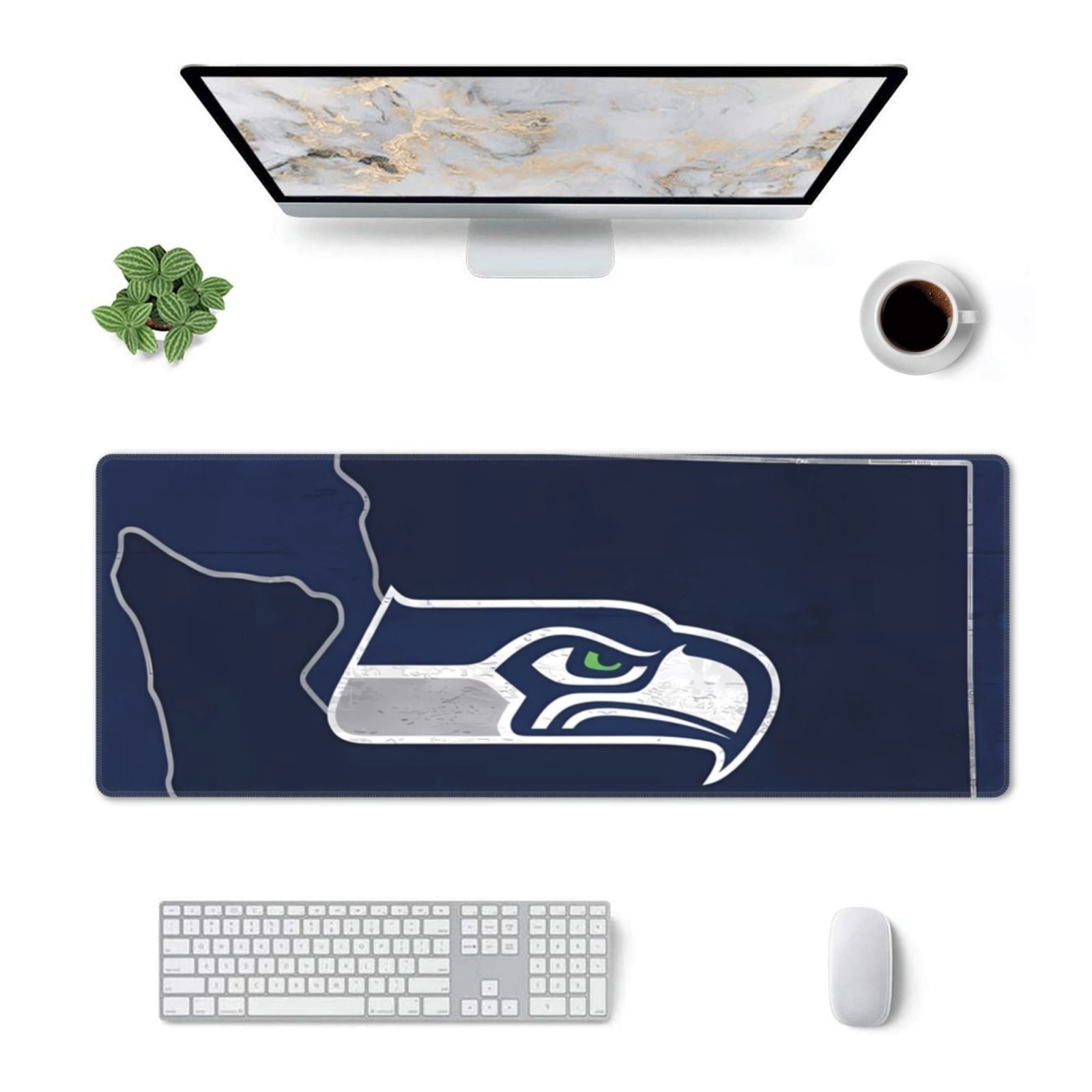 Seahawks Football Team Pattern Oversized Rubber Keyboard Pad 12x31.5 ...