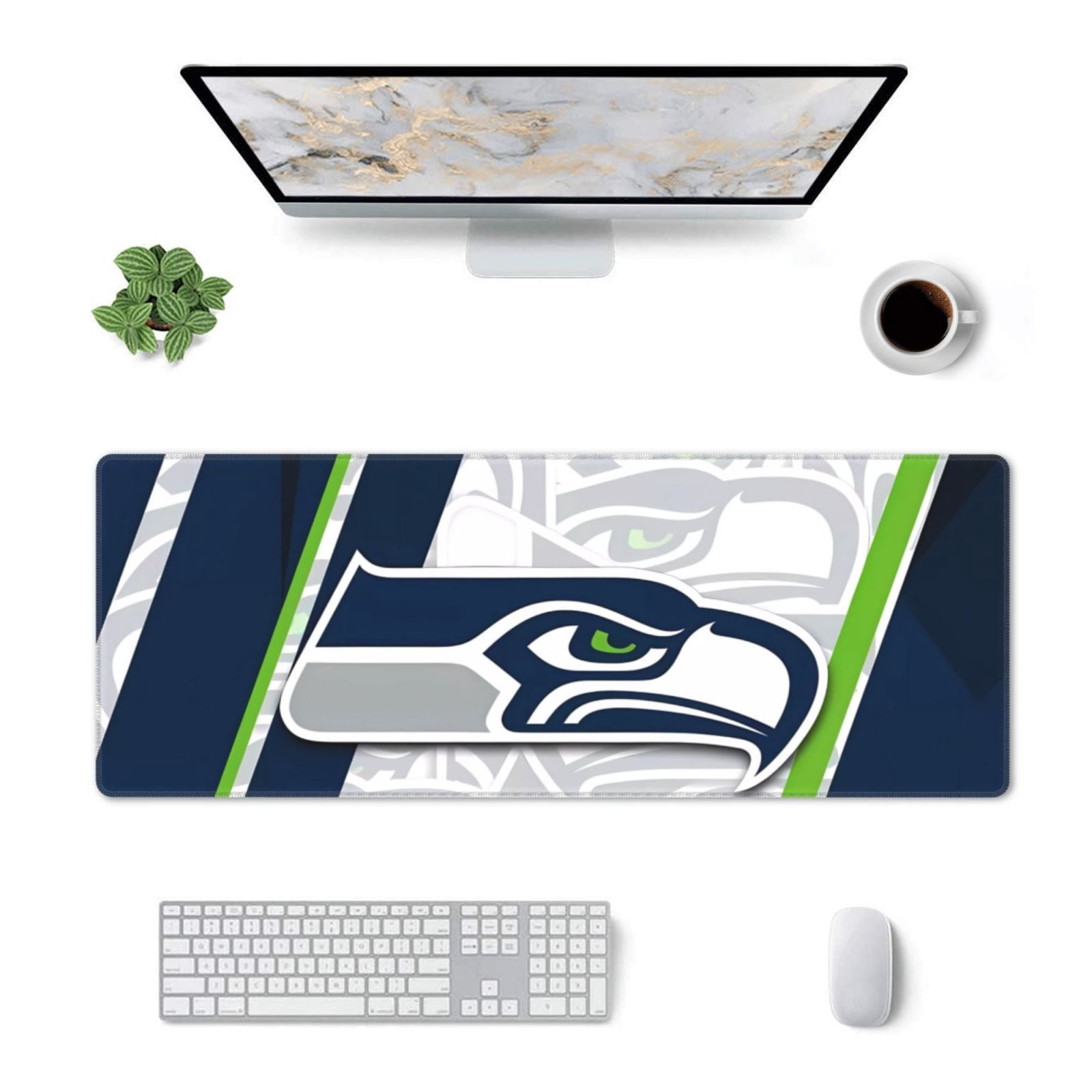 Seahawks Football Team Pattern Oversized Rubber Keyboard Pad 12x31.5 ...