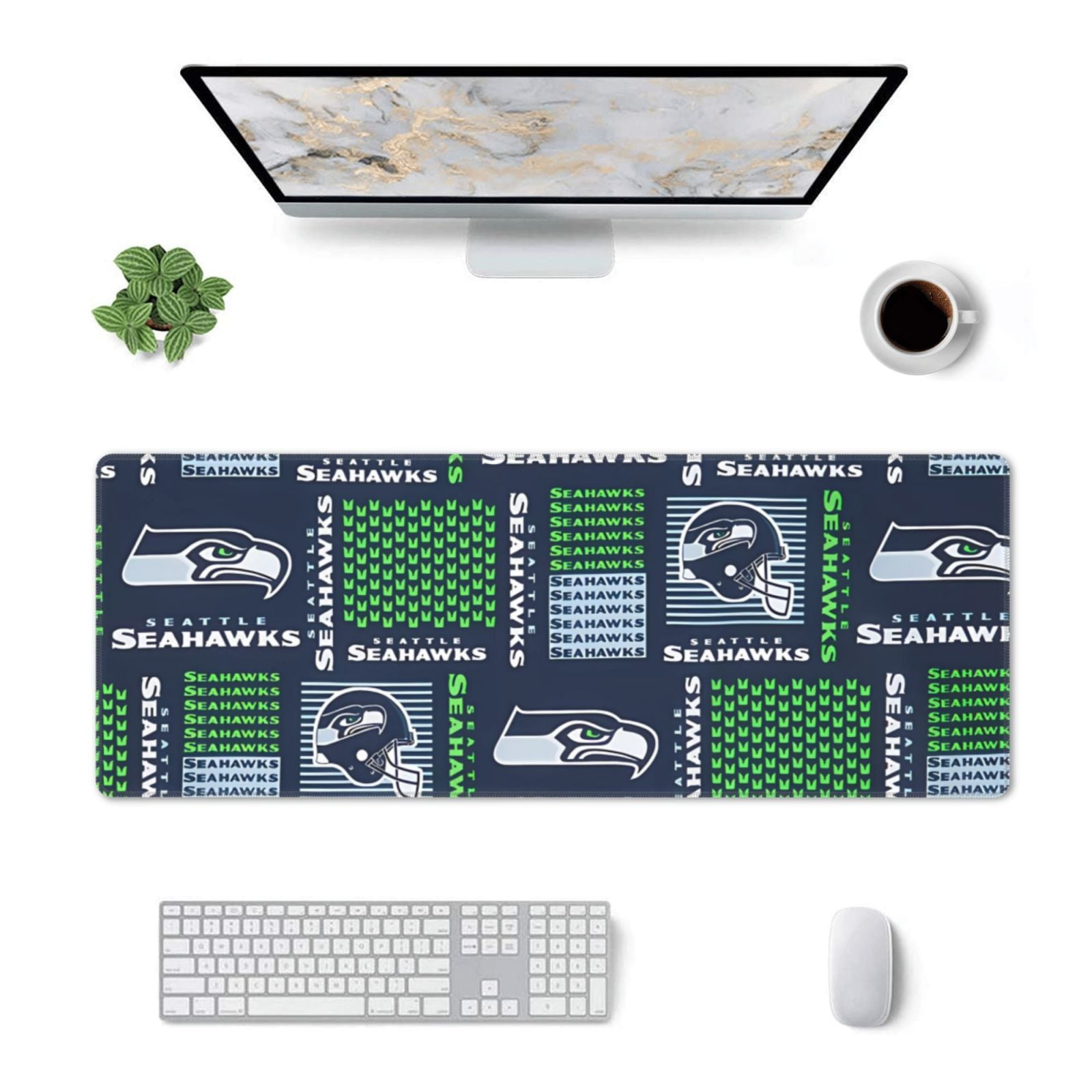 Seahawks Football Team Pattern Oversized Rubber Keyboard Pad 12x31.5 ...