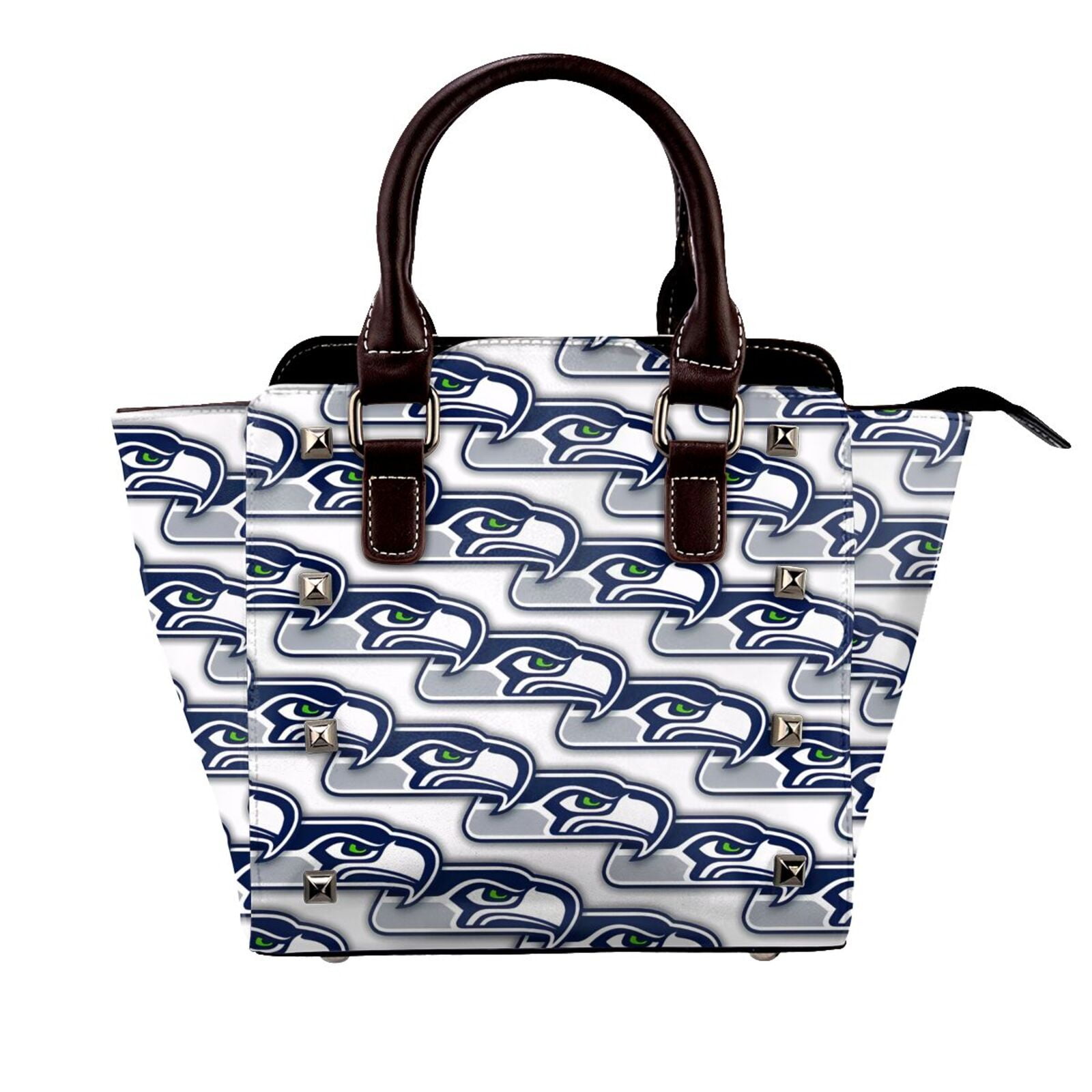 Seahawks Leather Rivet Shoulder Bag Baseball Fans Team Women Backpack ...