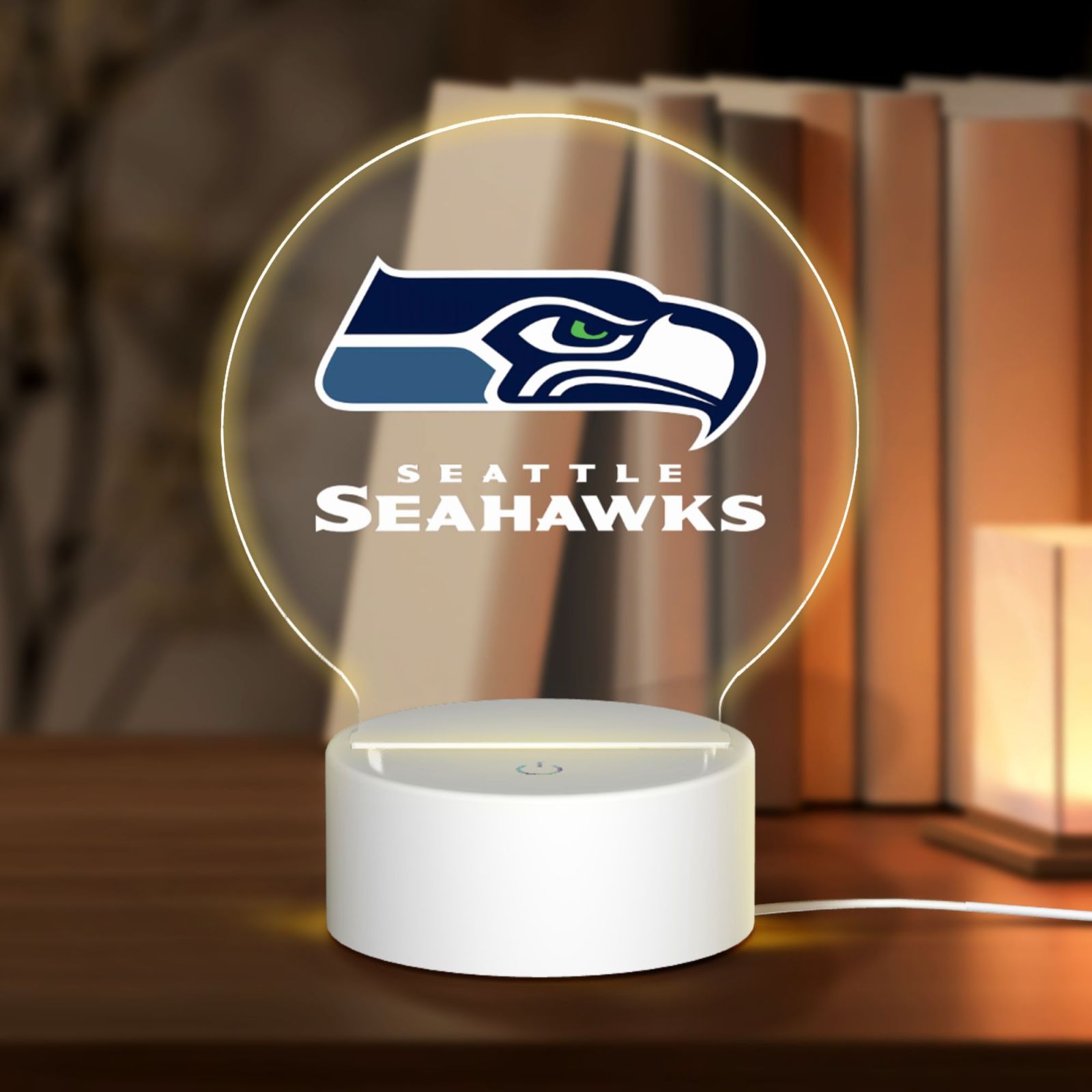 Seahawks Round Acrylic Night Light Night LED Light With 3 Modes Lamp ...