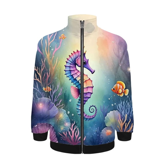 Seahorse Clown Fish Jacket Men's Street Cool Long Sleeves Coat ...