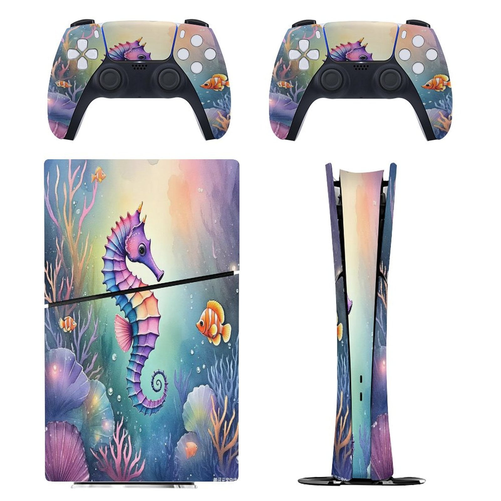 Seahorse Clown Fish PS5/PS5 Slim Digital Disc Skin Sticker For Console ...