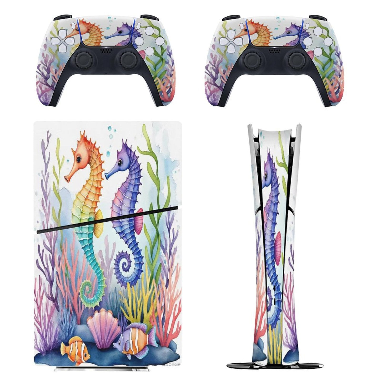 Seahorse Clownfish PS5/PS5 Slim Digital Disc Skin Sticker For Console ...
