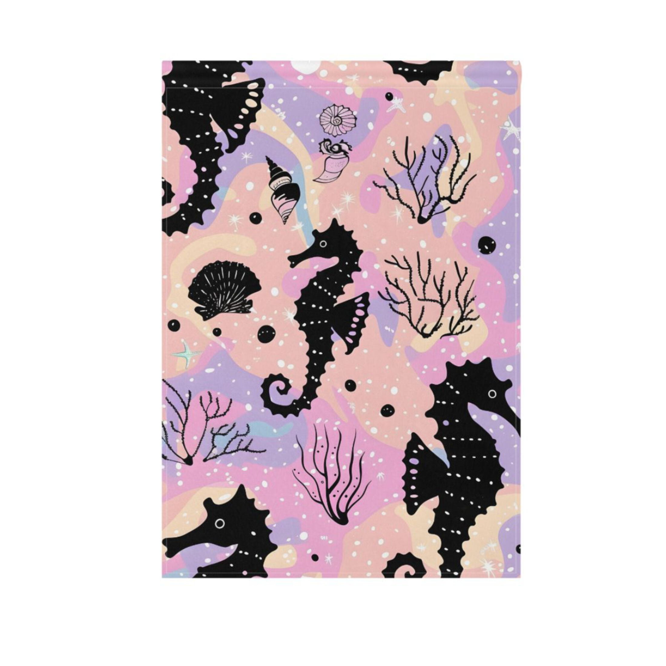Seahorse Coral Seashells Garden Flag 12X18 Double Sided Yard Flags for ...