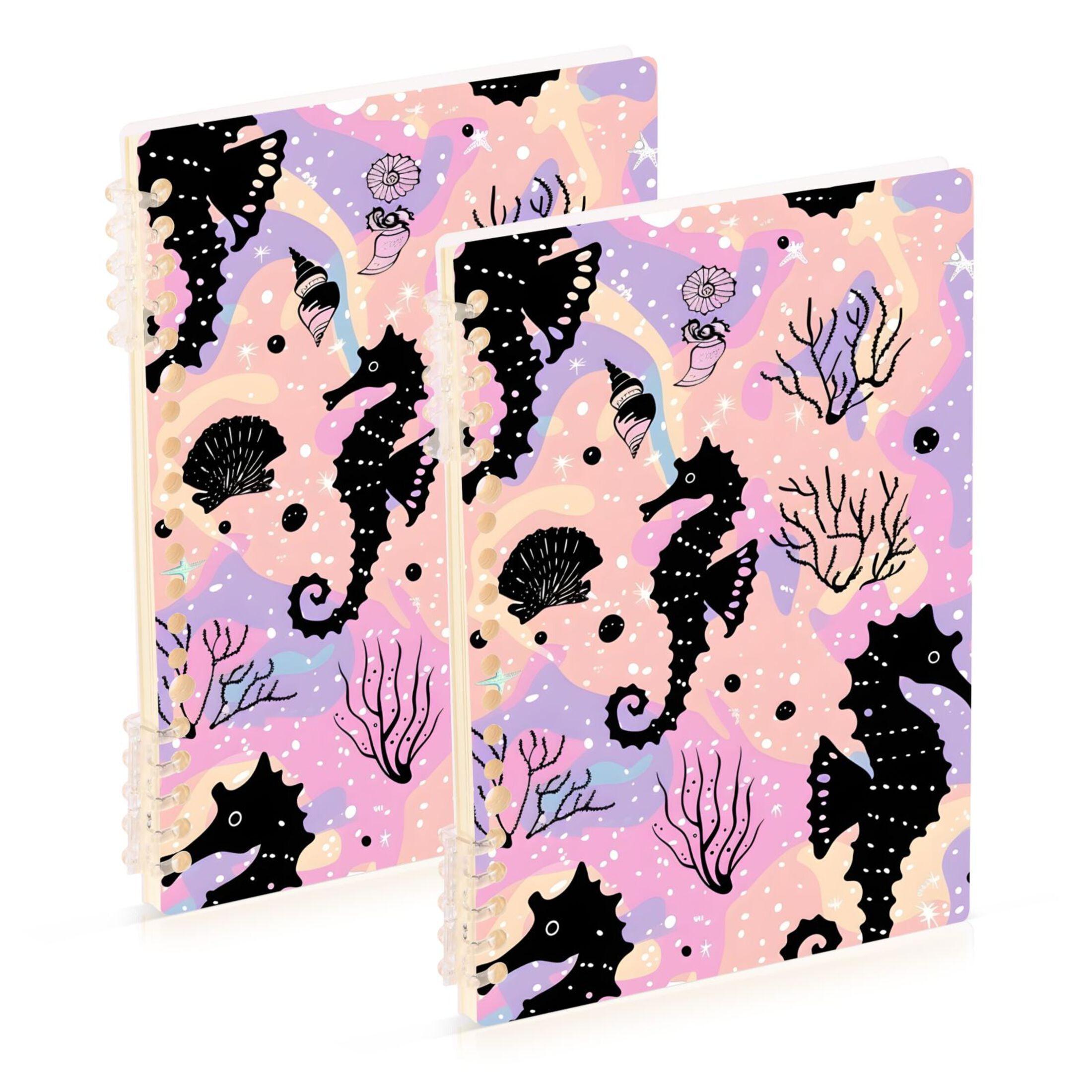 Seahorse Coral Seashells Notebooks 2 Pcs 1-subject Journal 60 Sheets A5 ...