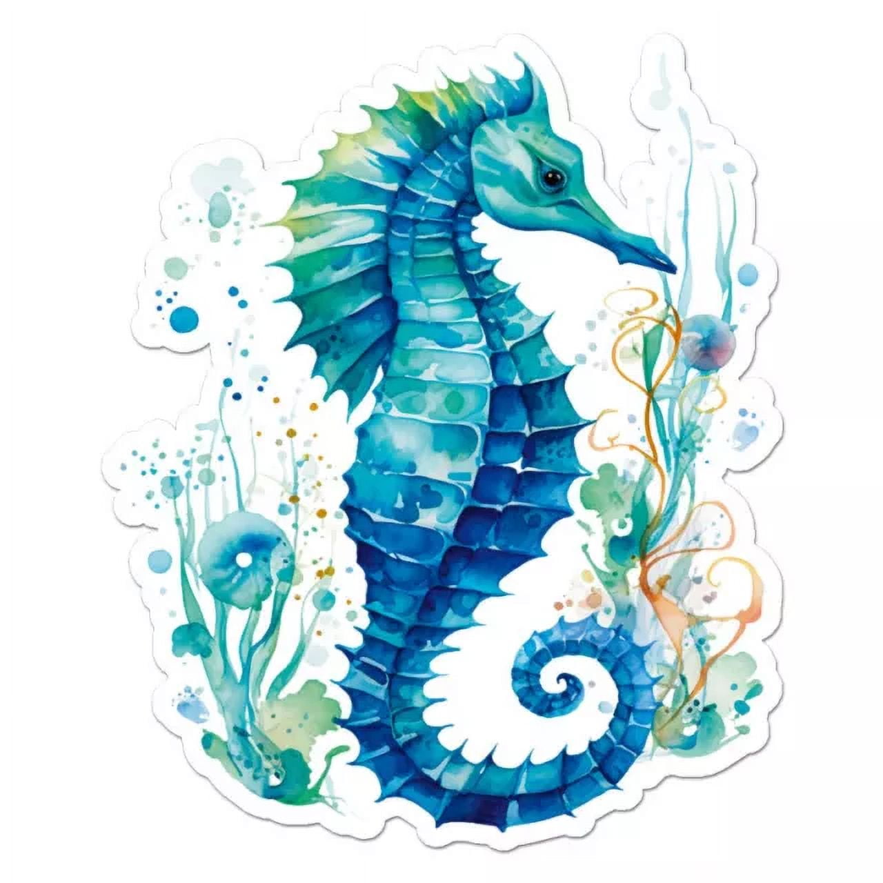 Seahorse Coral Sticker Indoor Outdoor Phone Decal Water Bottle Stickers ...