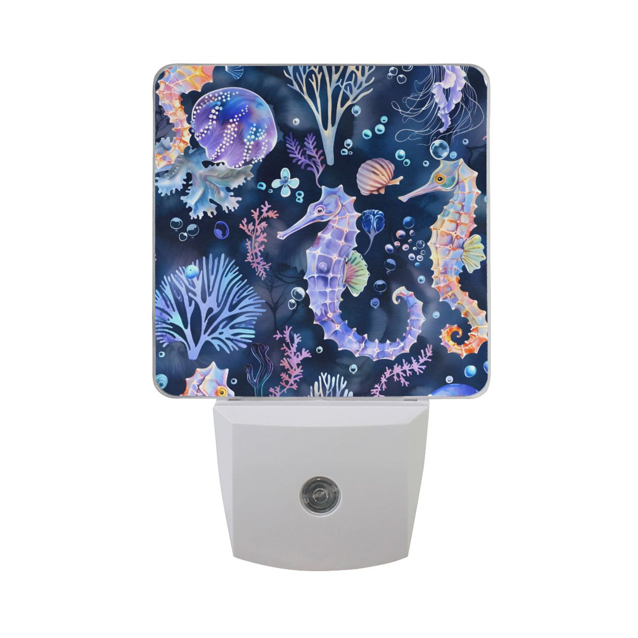 Seahorse Jellyfish Coral Night Light 2 Pack LED Nightlight Plug into ...