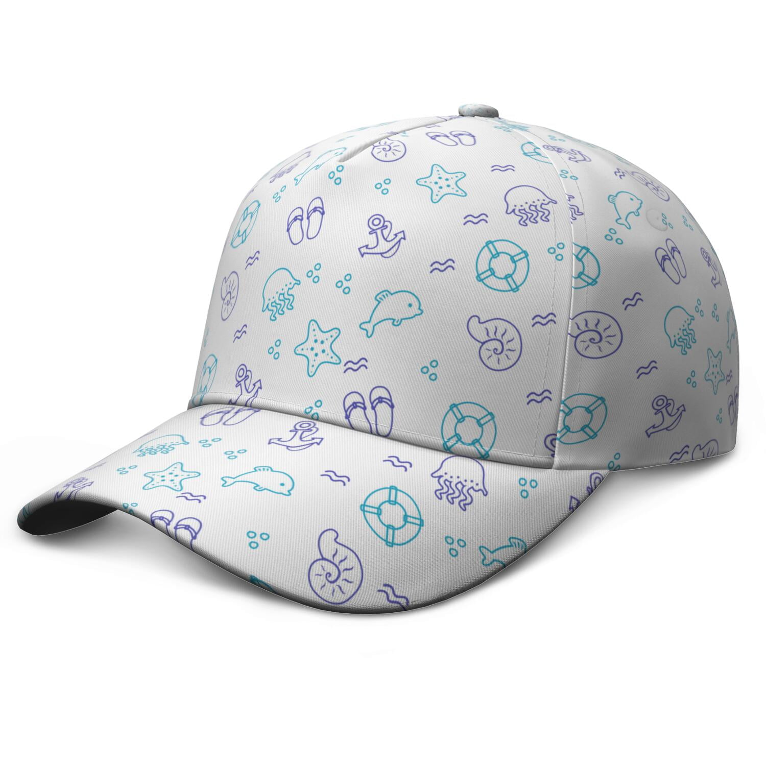 Seahorse Print Baseball Cap – Cute Ocean Marine Creature Hat with ...