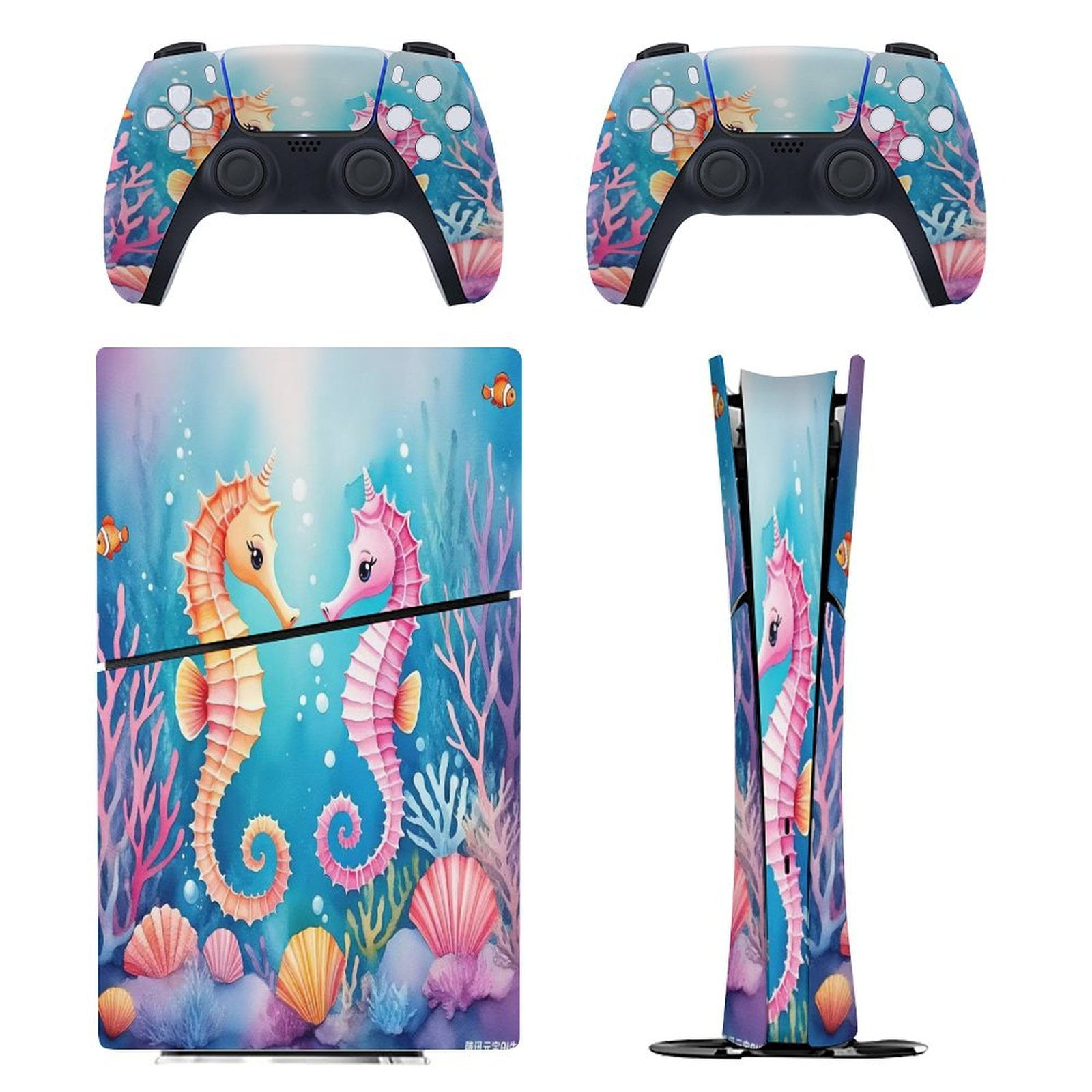 Seahorse Sea Bottom PS5/PS5 Slim Digital Disc Skin Sticker For Console ...