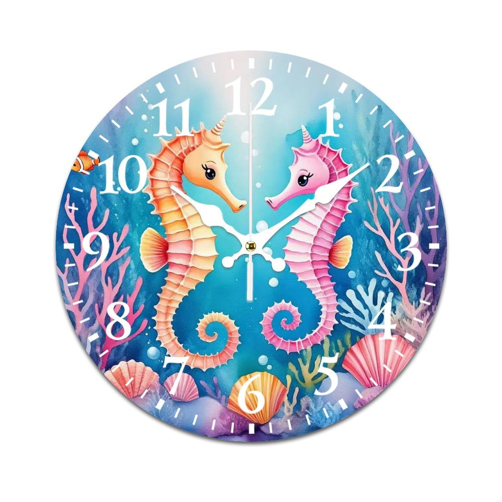 Seahorse Sea Bottom Wall Clock Modern Design Clocks Wall Hanging Home ...