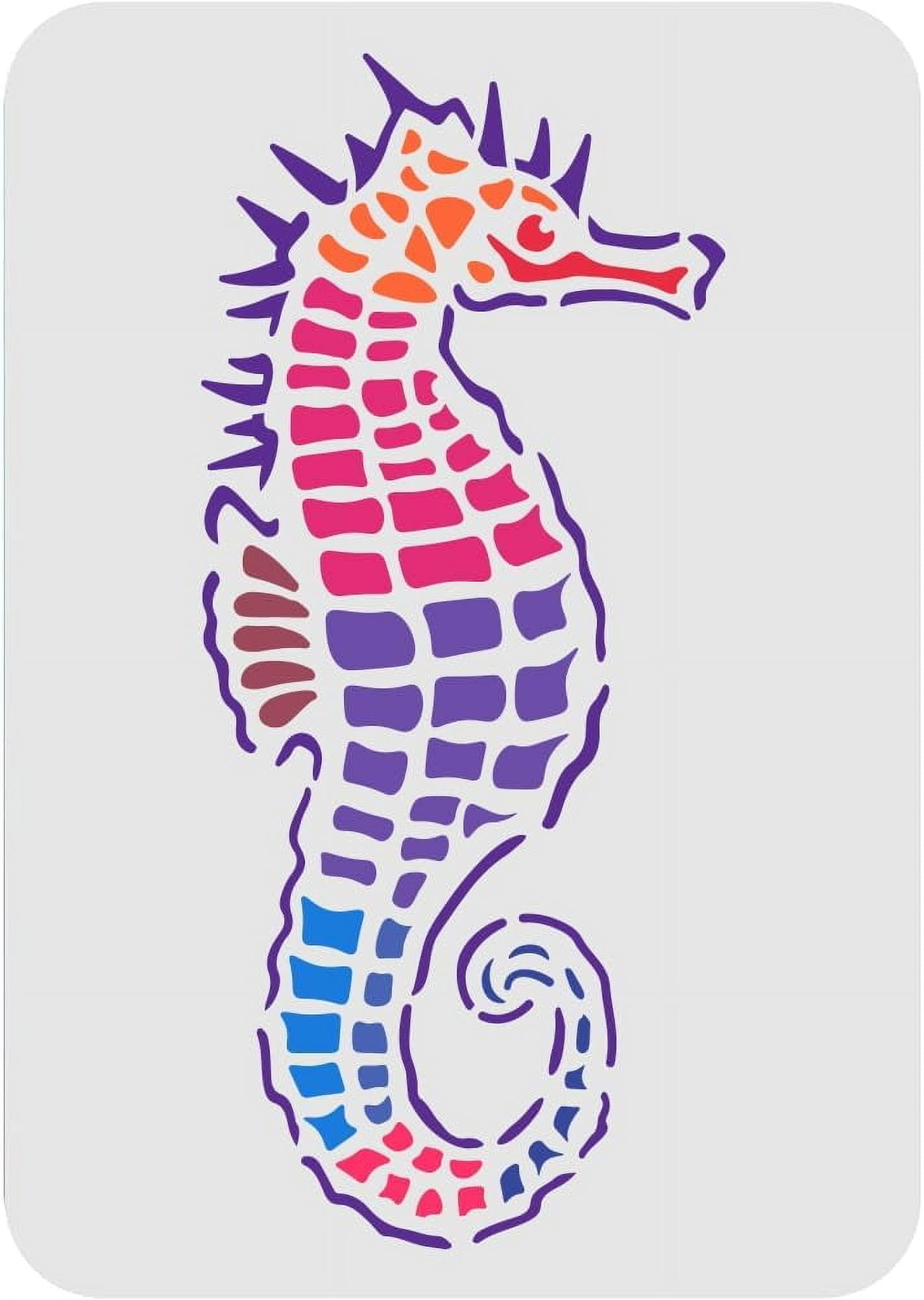 Seahorse Stencil 8.3x11.7 inch Sea Horse Painting Template Plastic ...