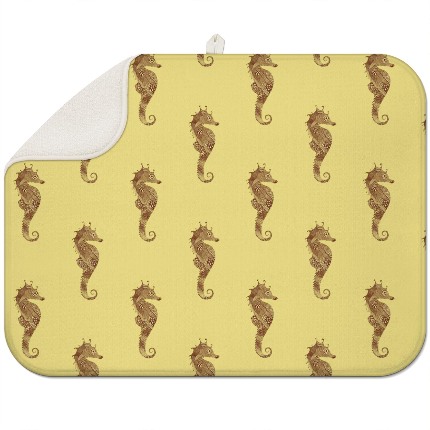 Seahorse Tropical Dish Drying Mat - Super Absorbent Microfiber Kitchen ...