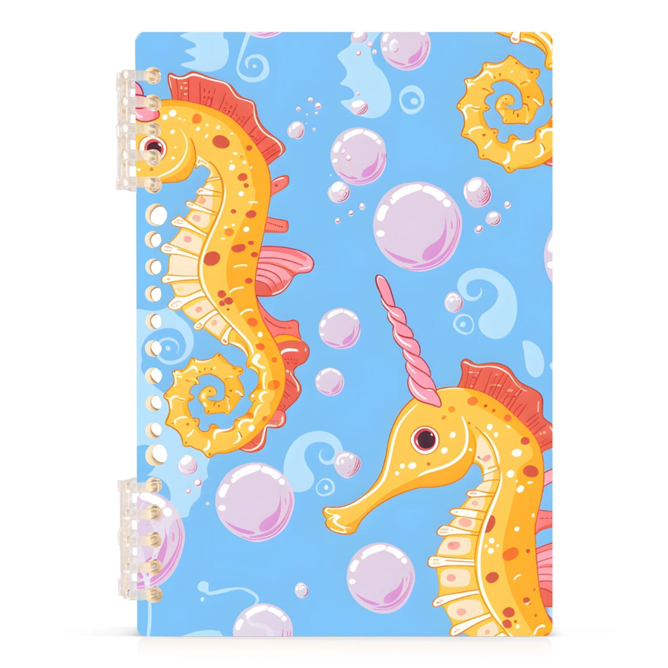 Seahorse and Bubble Ring Binder Notebook Journey Note Diary College ...