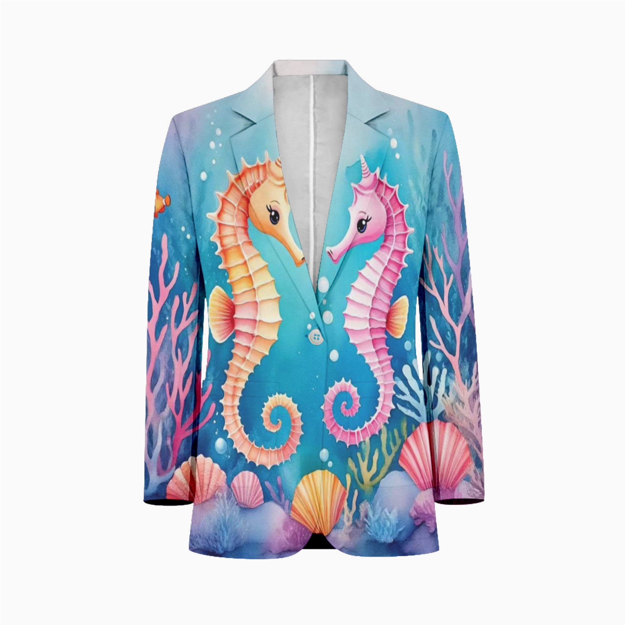 Seahorse sea bottom Men's Suit Blazer Casual Party Wear Slim Fit Suit ...
