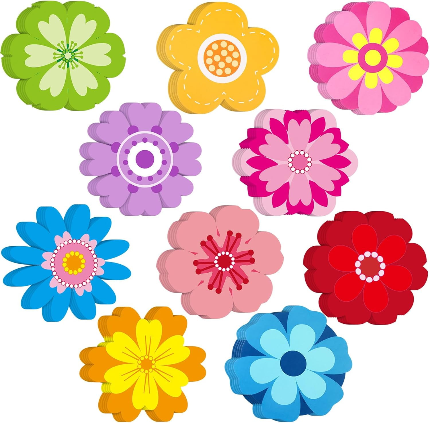 Seajan 200 Pieces Spring Flower Cutouts Springtime Blooms Cutouts ...