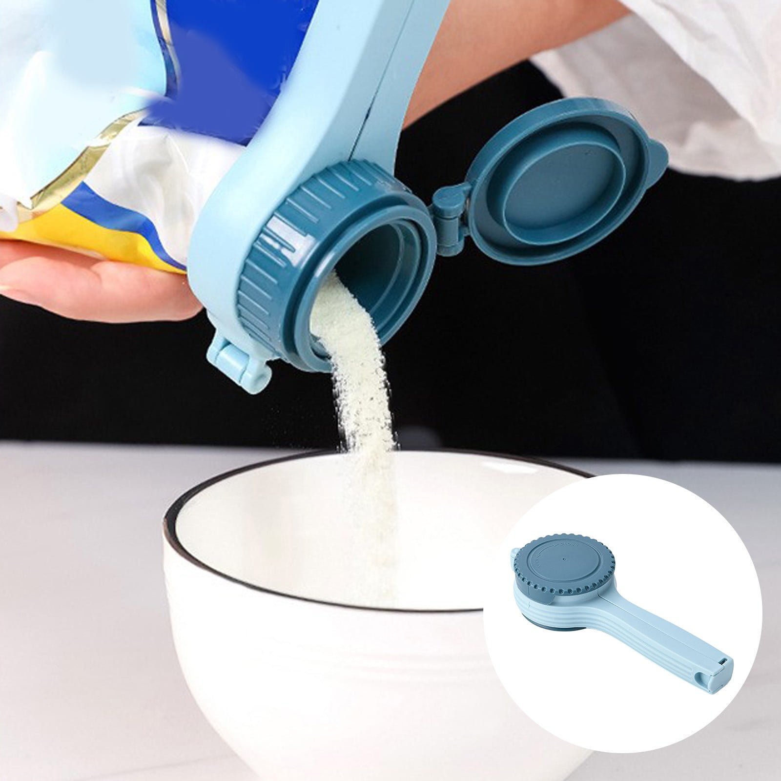 Seal And Pour Bag Clip With Pour Spout & Lid 2025 New Food Bag Clips ...
