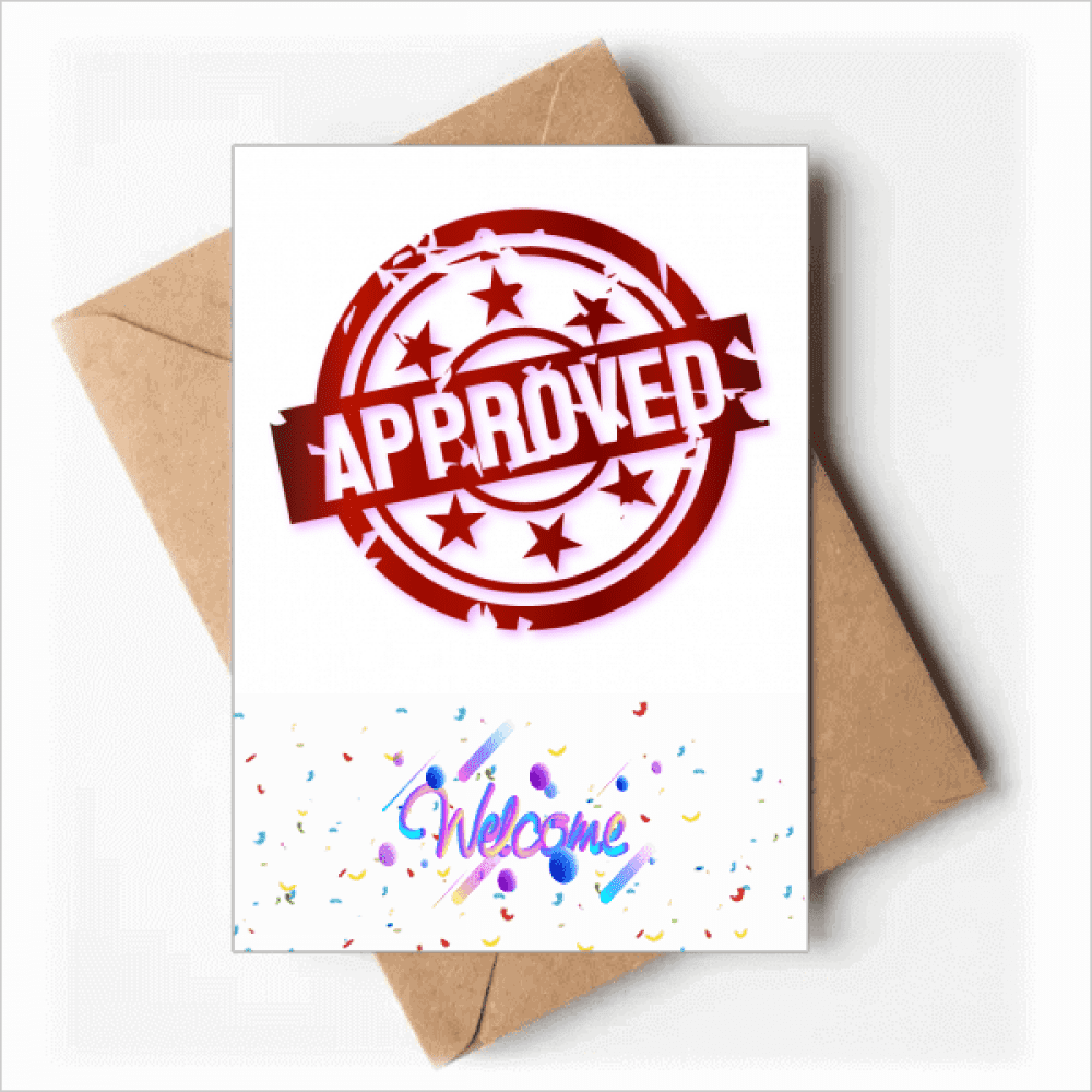 Seal Approval Mark Art Deco Fashion Welcome Back Greeting Cards ...