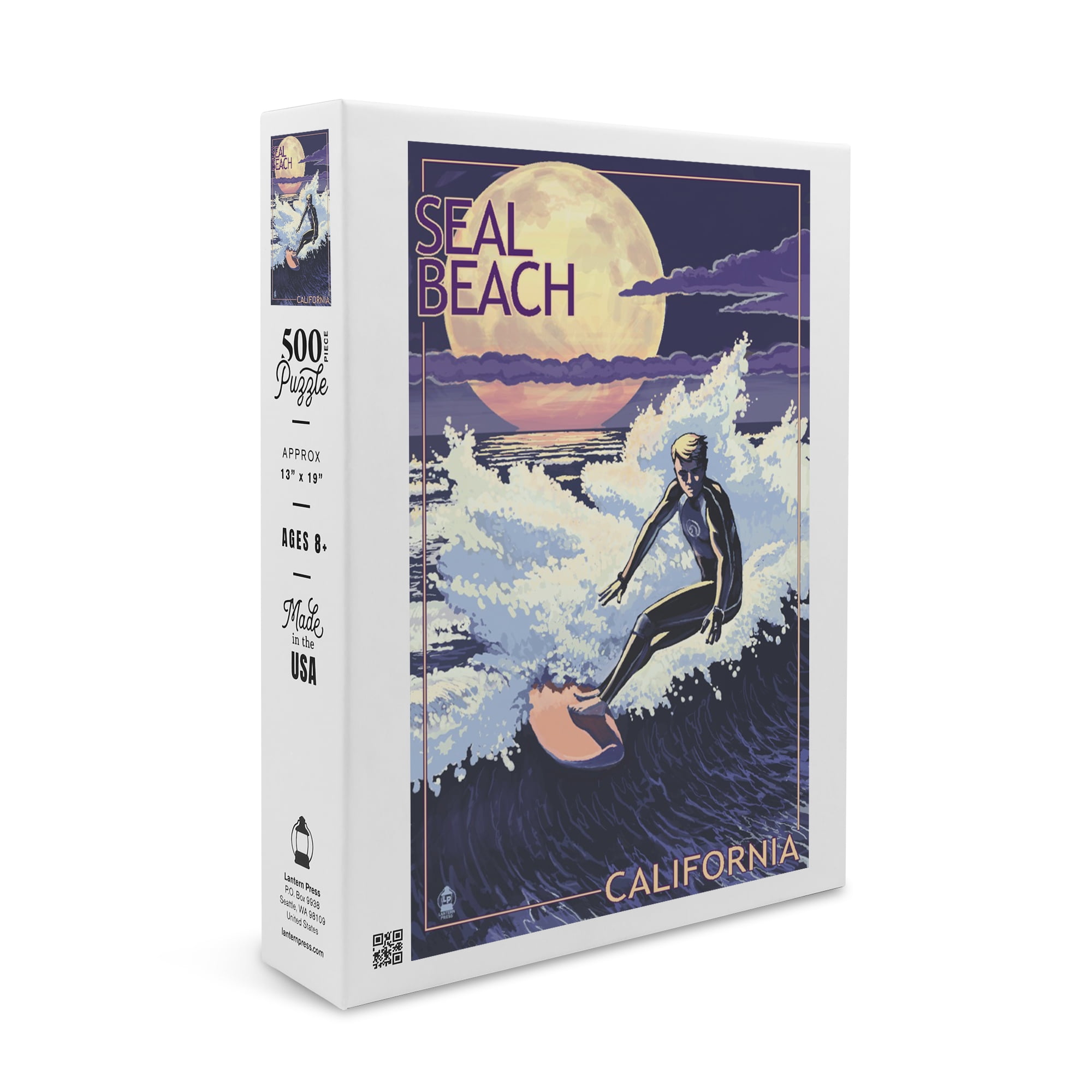 Seal Beach, California, Night Surfer (19x27 inches, Premium 500 Piece ...