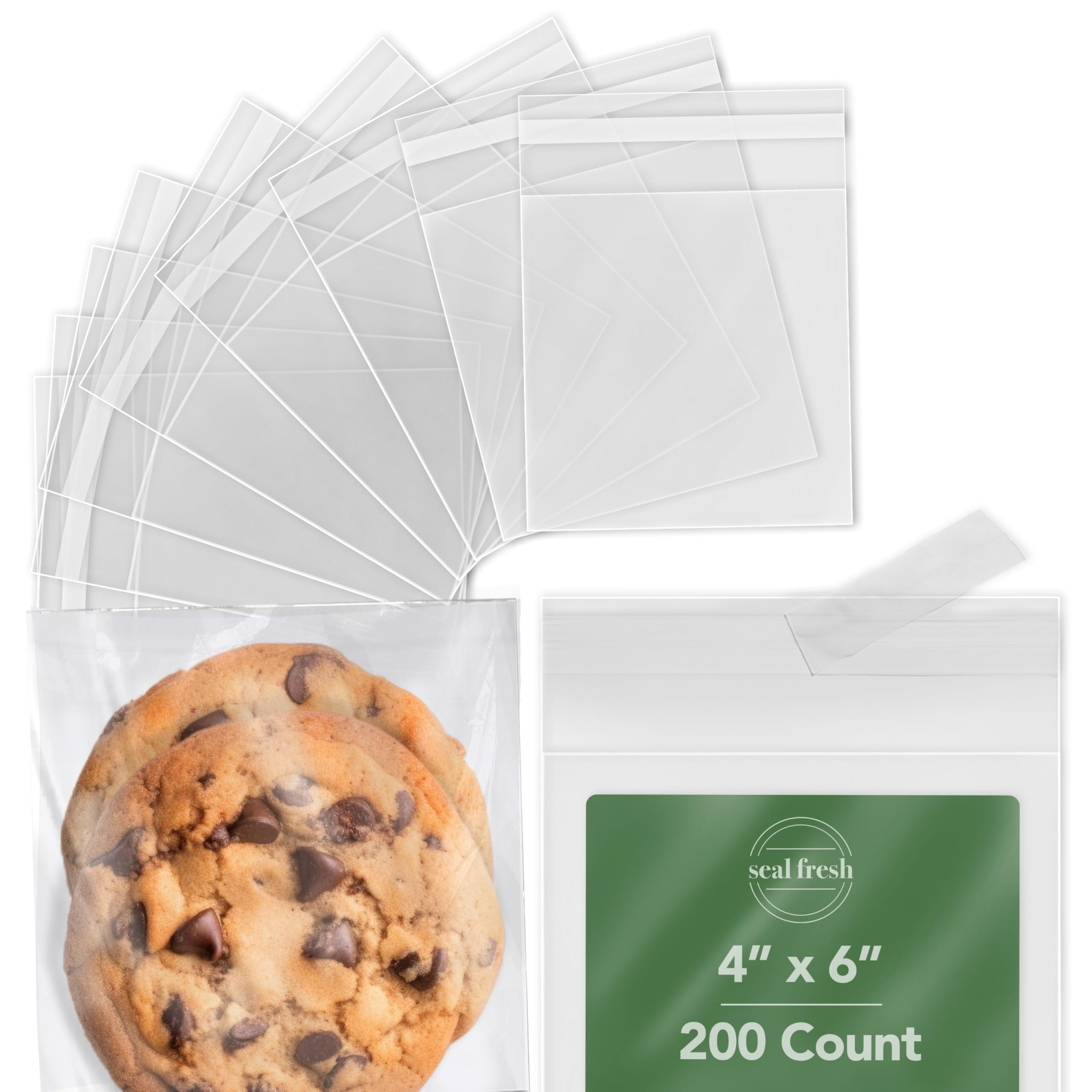 Seal Fresh 4 x HMF23 6 Inch Cellophane Bags 200 Pack - Clear Self ...