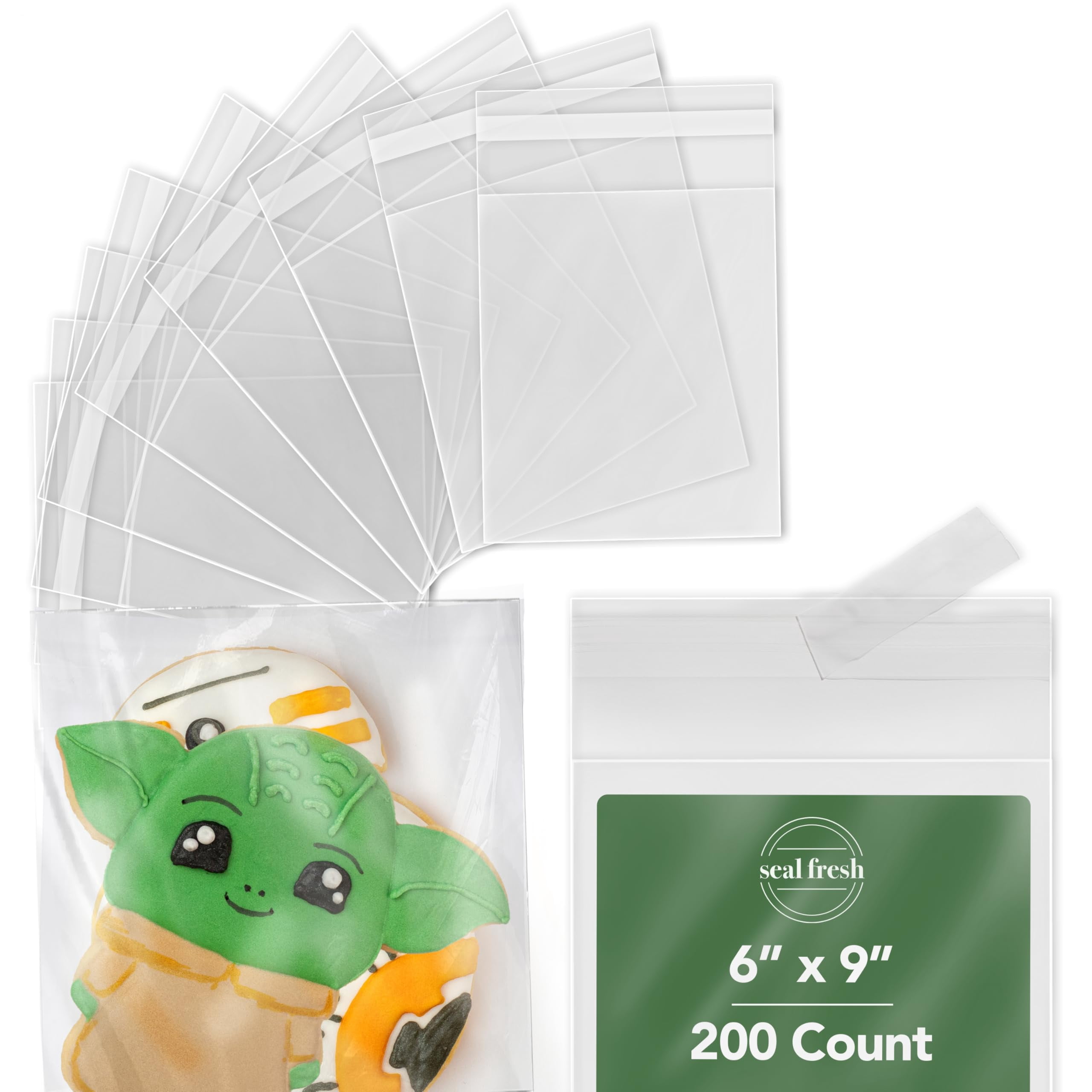 Seal Fresh Cellophane Bags JKF25 - 6" x 9" (200 Count) - Clear Plastic ...