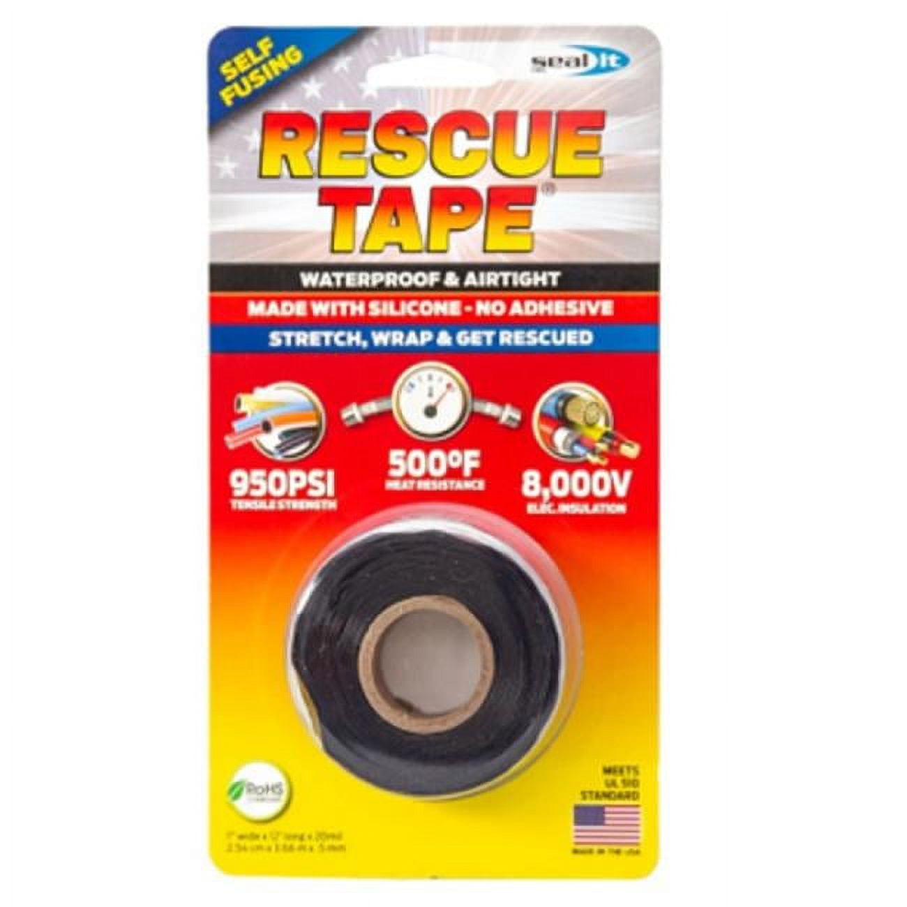 Seal It Services Rescue Tape, Black - 1 in. x 12 ft. - Walmart.com