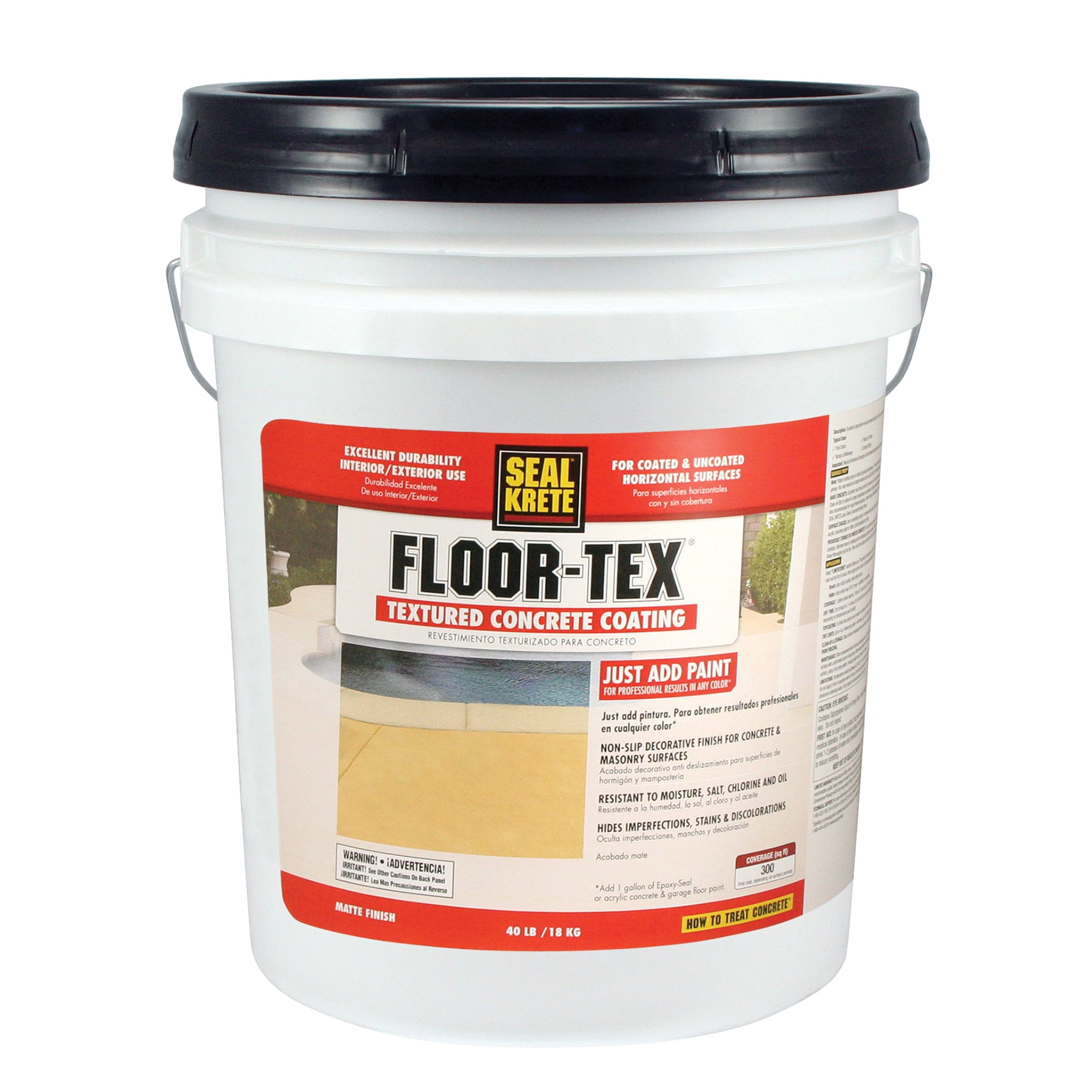 Seal-Krete Floor-Tex 40 Non-Slip Textured Concrete Coating, 5 gallon ...