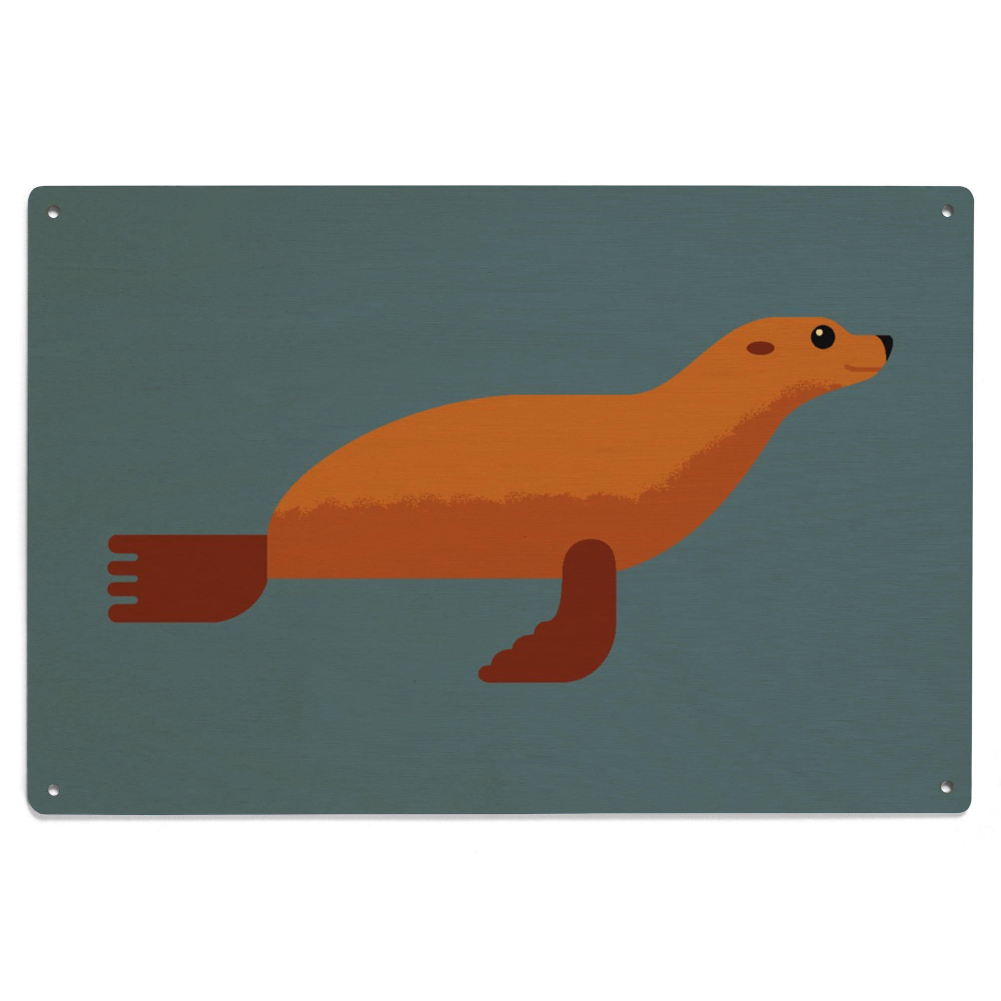 Seal, Light Brown, Geometric, Contour Birch Wood Wall Sign (6x9 Rustic ...