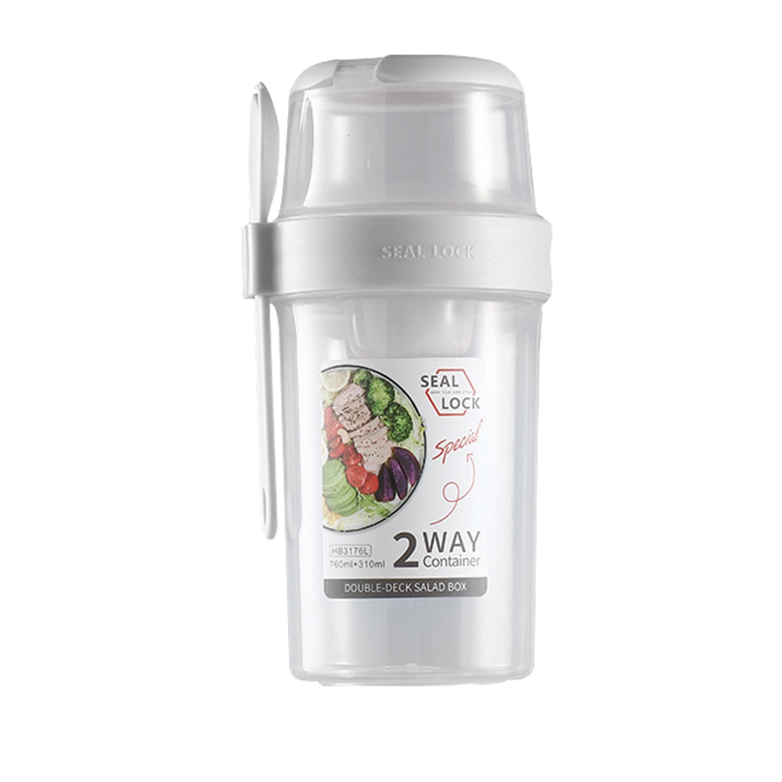 Seal Lock Shaker Cups with Lids and Spoons, Overnight Oats Containers ...