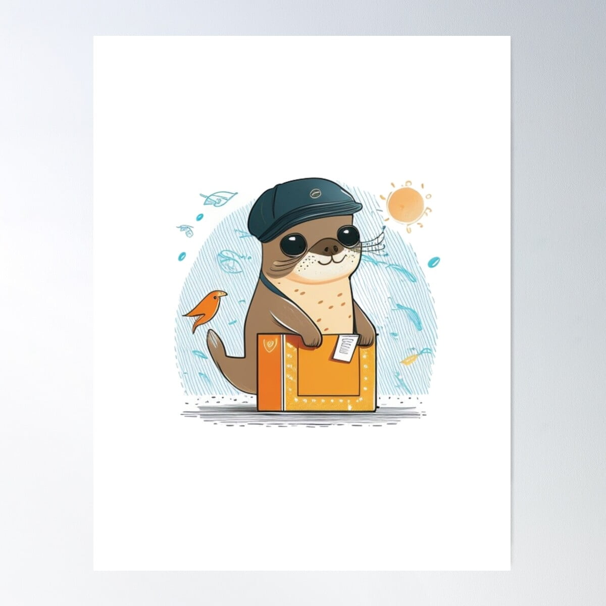 Seal Mailman Poster Wall Art, Modern Wall Decor For Living Room Bedroom ...