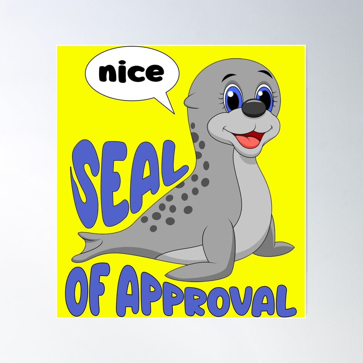 Seal Of Approval Poster Wall Art, Modern Wall Decor For Living Room ...
