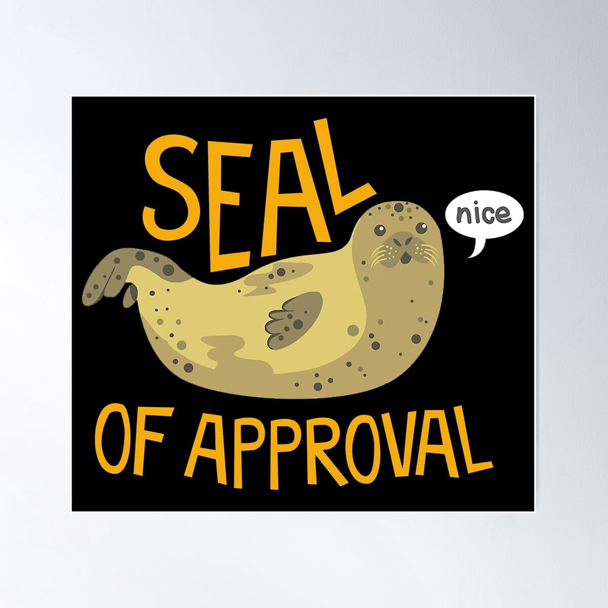 Seal Of Approval Poster Wall Art, Modern Wall Decor For Living Room ...