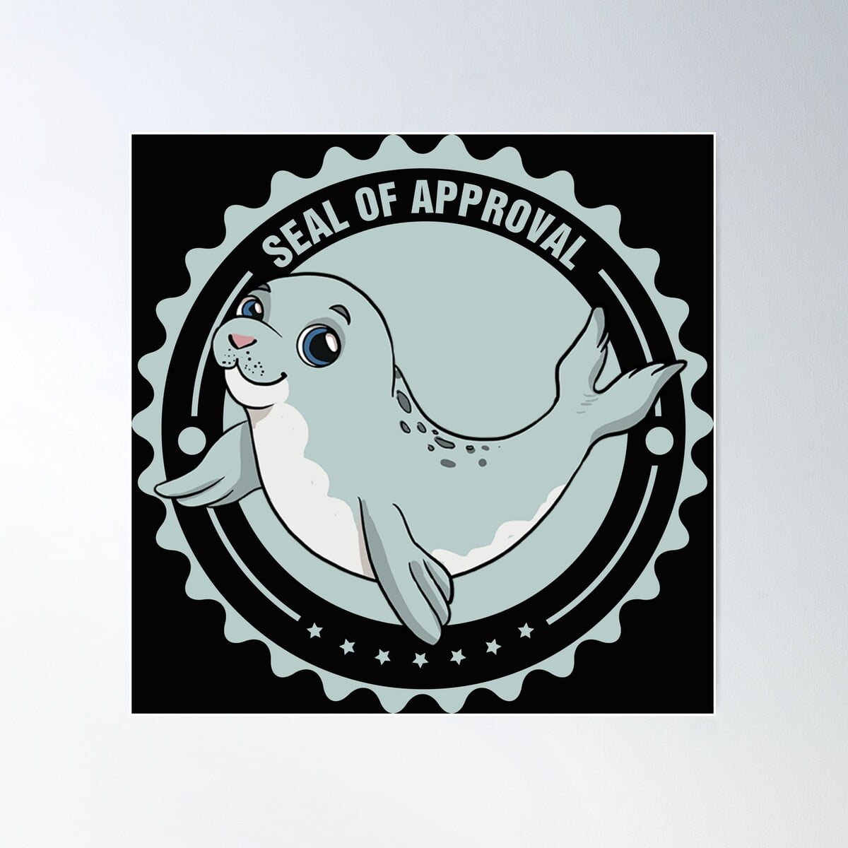 Seal Of Approval Poster Wall Art, Modern Wall Decor For Living Room ...