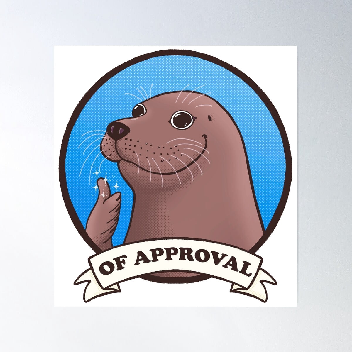 Seal Of Approval Poster Wall Art, Modern Wall Decor For Living Room ...