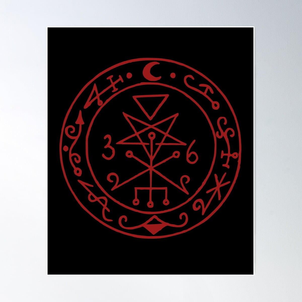 Seal Of Lilith Demonic Esoteric Sigil Dark Magic Occult Poster Wall Art ...