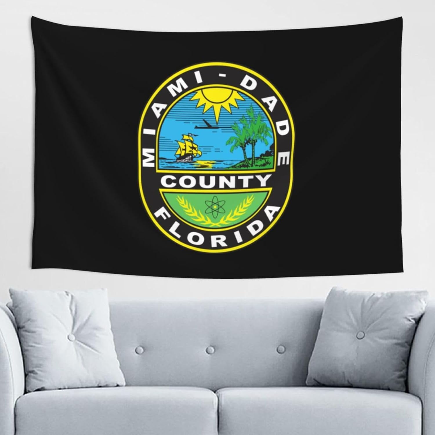 Seal Of Miami Dade County, Florida Tapestry Wall Hanging 60x40 Inch ...