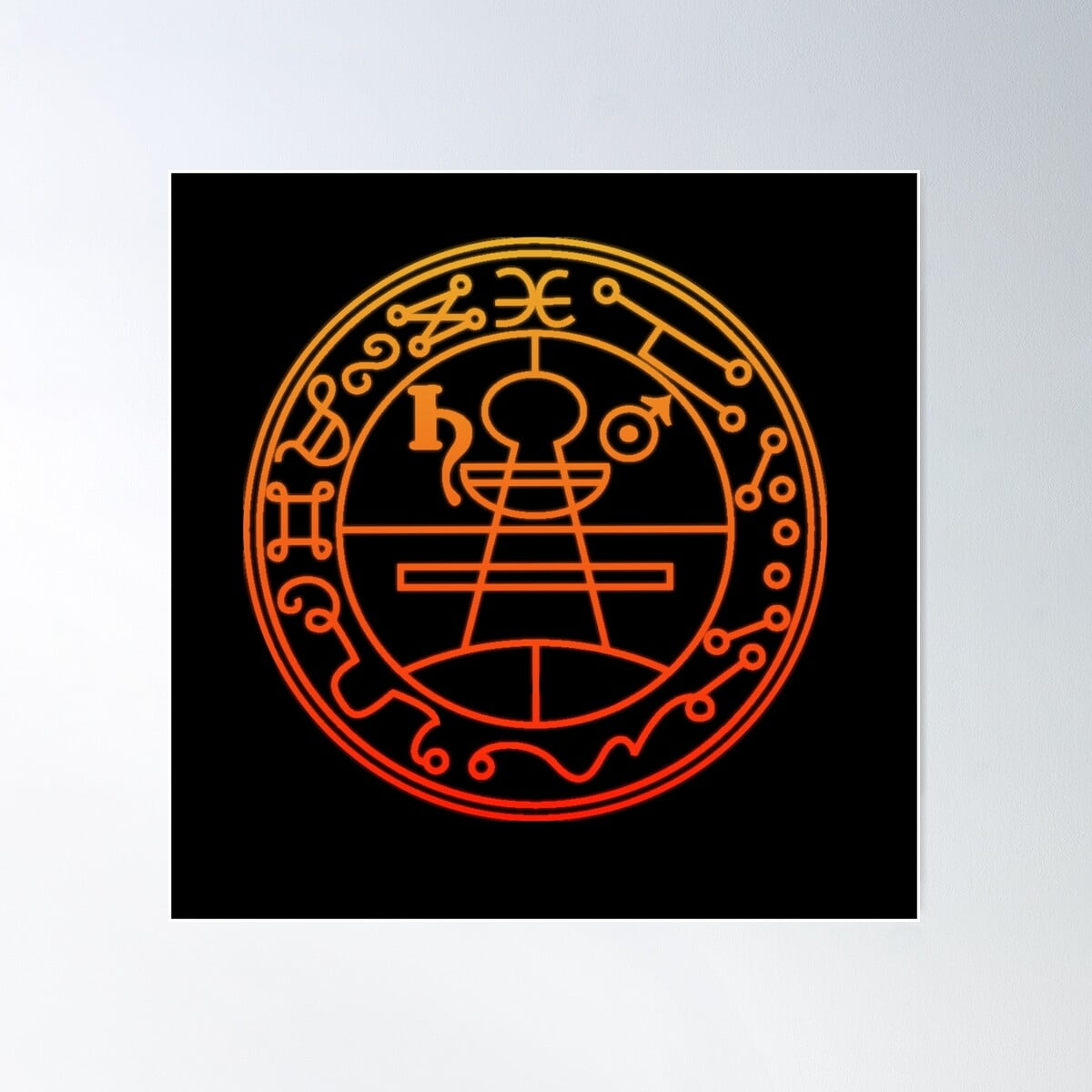 Seal Of Solomon - Fire Poster Wall Art, Modern Wall Decor For Living ...