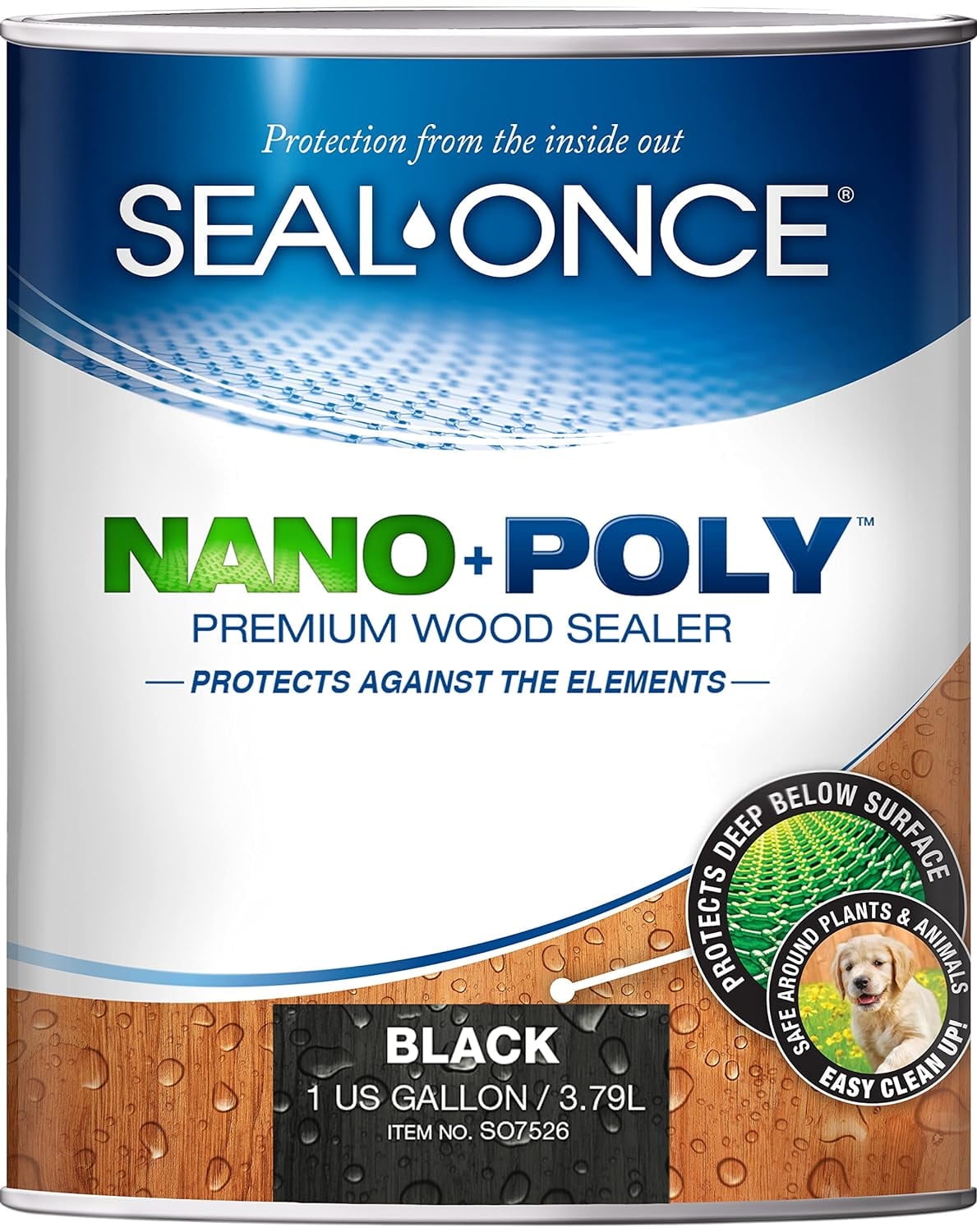 Seal Once Black NANO+POLY Premium Wood Sealer, 1 Gallon - Walmart.com