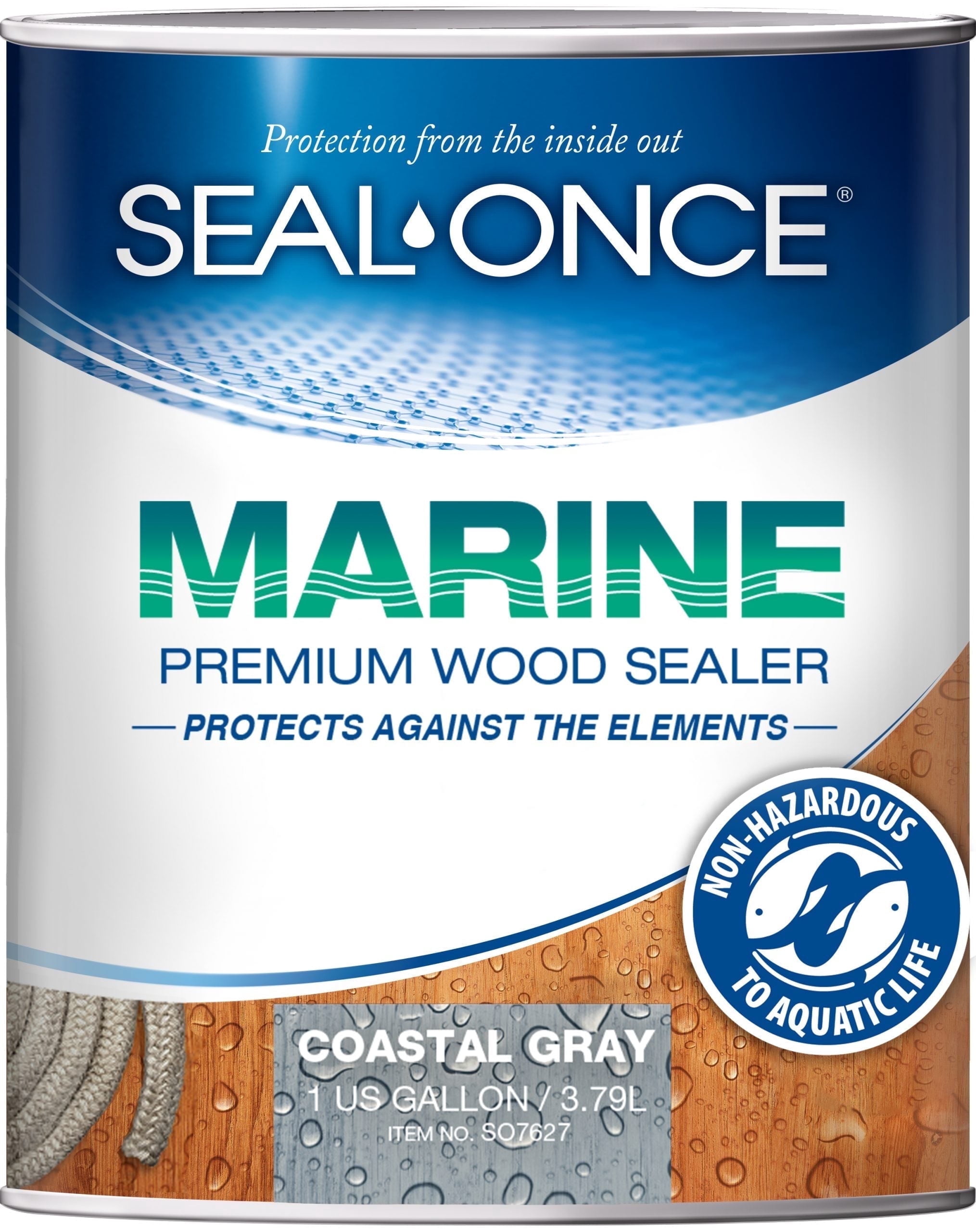 Seal Once Marine Wood Sealer & Deck Stain, Waterproof Exterior, Coastal ...